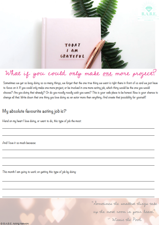 Mini goal planner – Acting Babe